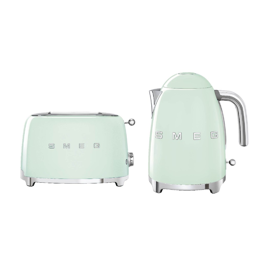 Smeg Breakfast Set Kettle KLF03PGUK + Toaster TSF01PGUK (Pastel Green ...