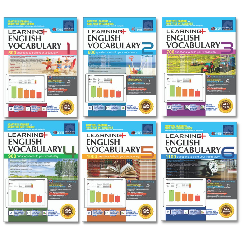 Learning+ English Vocabulary Workbook 1 - 6 | Skill-based | Primary ...
