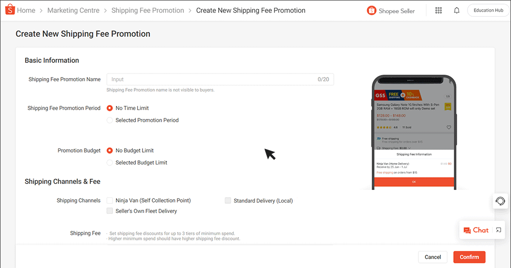 Using Seller-Defined Shipping Fee Promotion | Shopee PH Seller ...