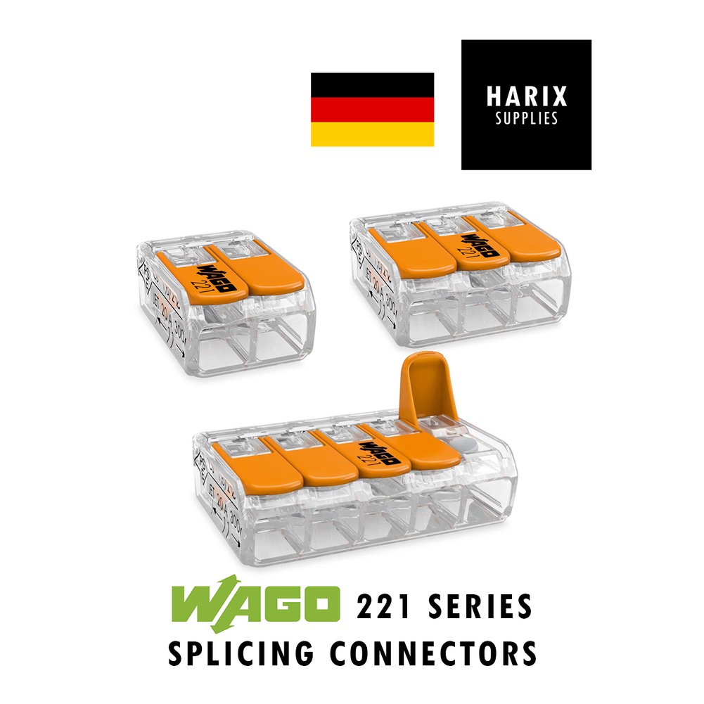 WAGO 221 Series Wire Nut Lever Compact Splicing Connector Terminal ...