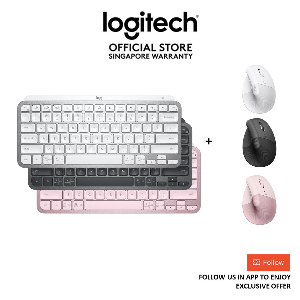 Bundle Logitech Mx Keys Mini Minimalist Wireless Illuminated Keyboard