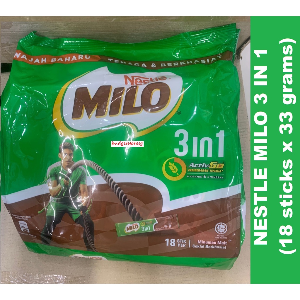 Nestle Milo Activ-Go 3 in 1 (18 stick x 33 grams) | Shopee Singapore