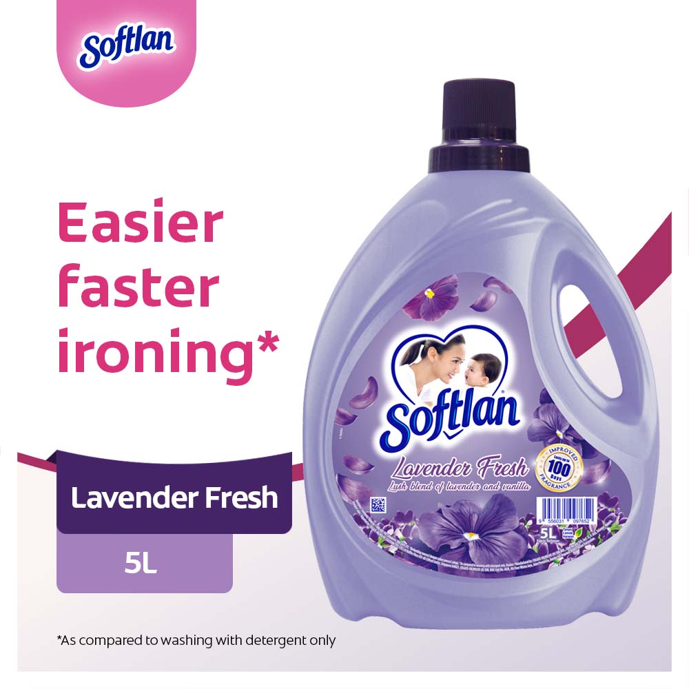 Softlan Anti Wrinkles Lavender Fresh (Purple) Fabric Softener 5L ...