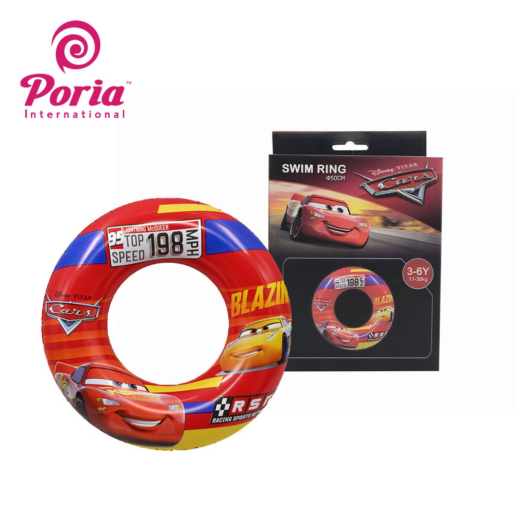 PORIA Disney Cars Pixar Red Inflatable Kids Swim Ring Float for Kids ...