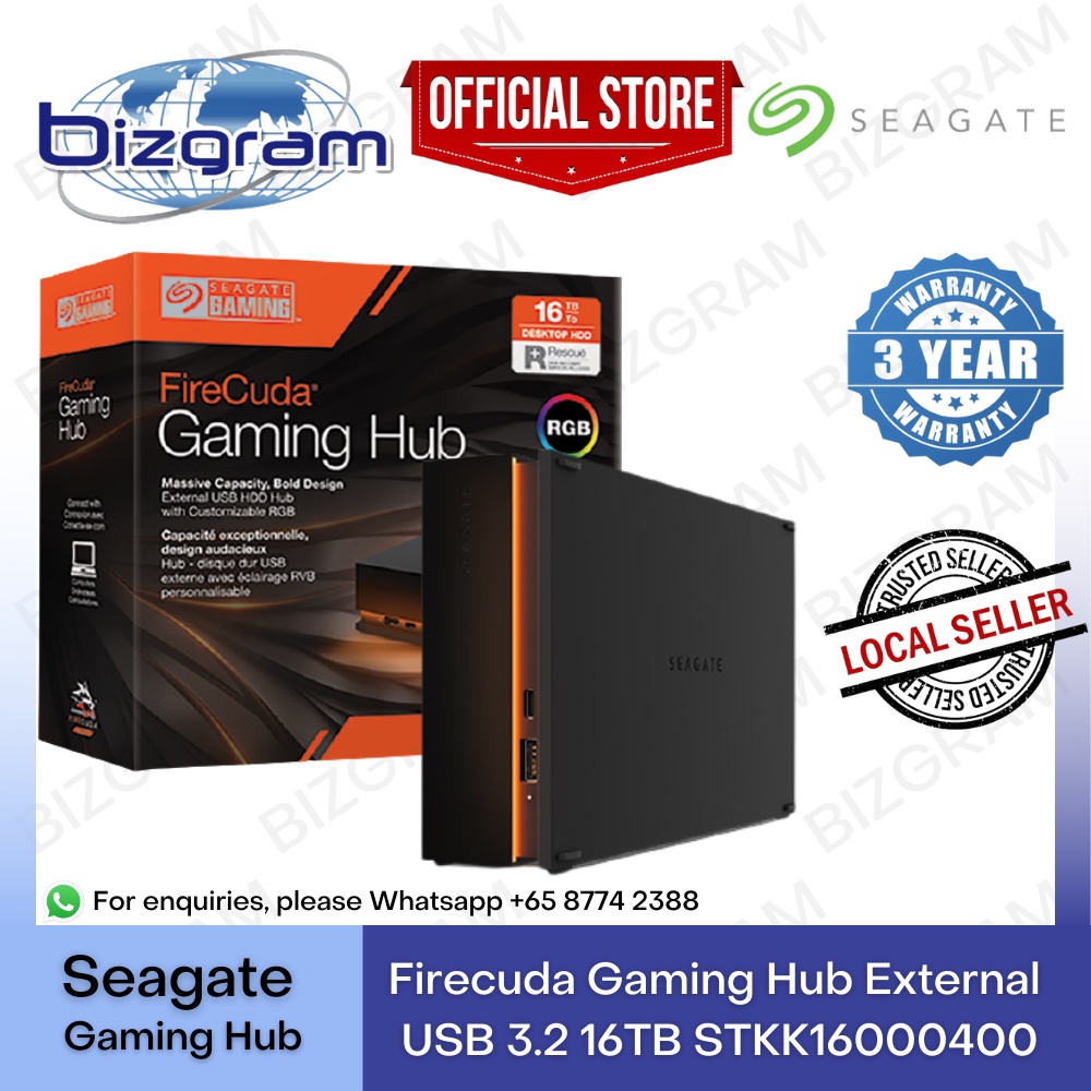 Seagate Firecuda Gaming Hub External USB 3.2 16TB - 3 Years Local SG ...