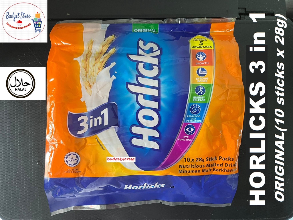 Horlicks 3 in 1 Instant Malted Drink - Original (10 sticks x 28g ...