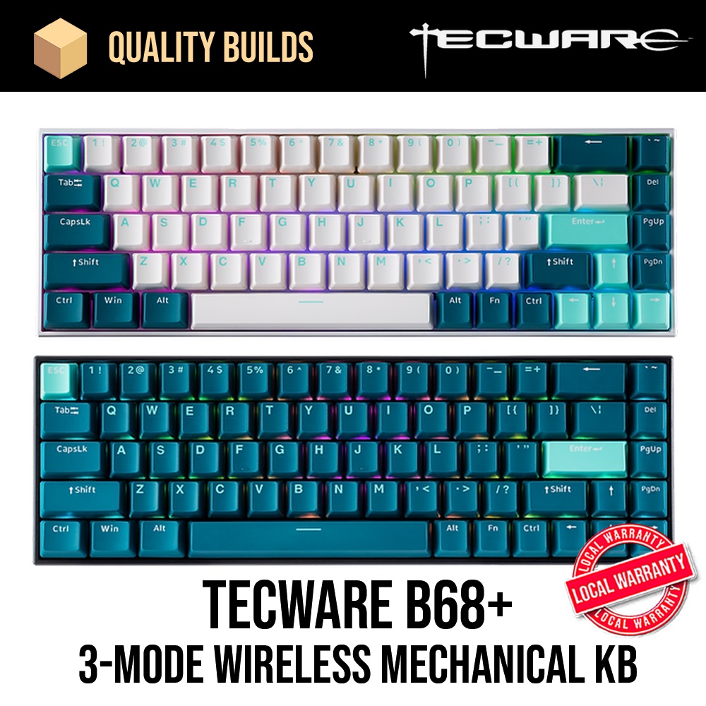 Tecware B68+ 65% Bluetooth Wireless Hotswap Gateron RGB Bluetooth 5.0 ...