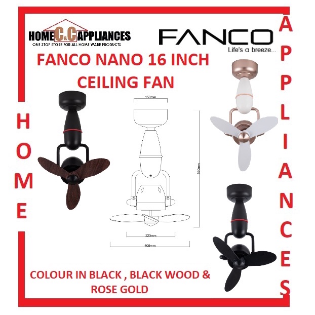 FANCO NANO 16 INCH CEILING FAN | Shopee Singapore