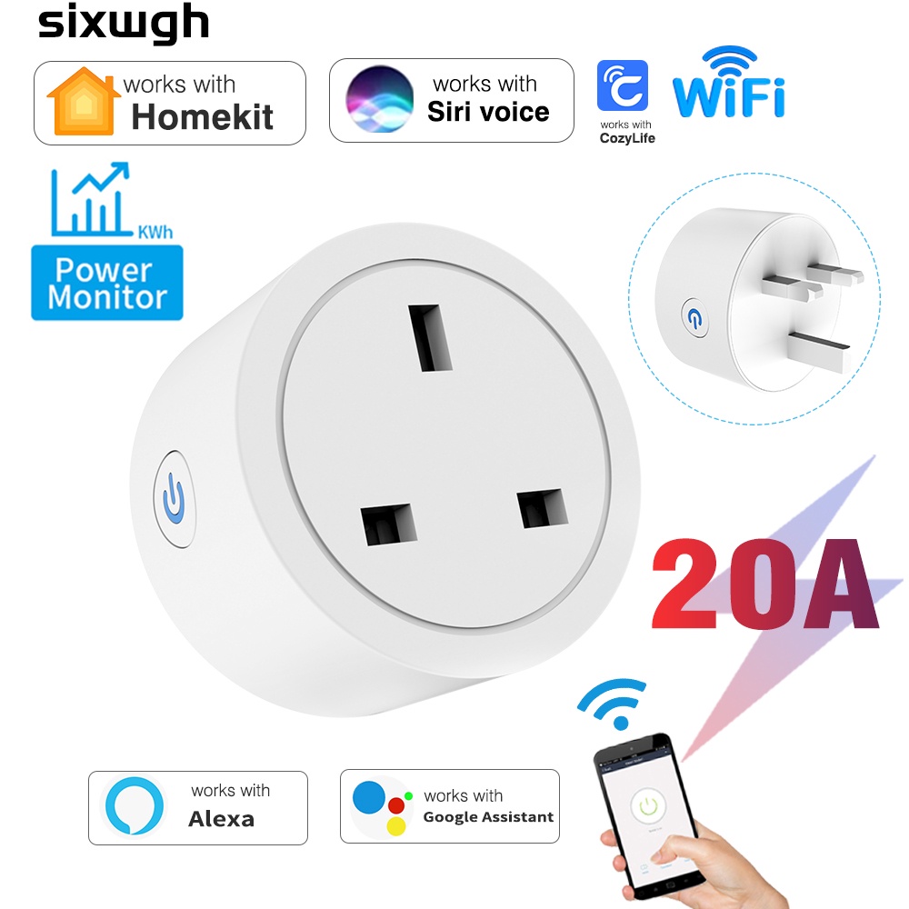 20A WiFi Homekit Socket Smart Socket UK Plug Smart Home Adapter Cozy ...