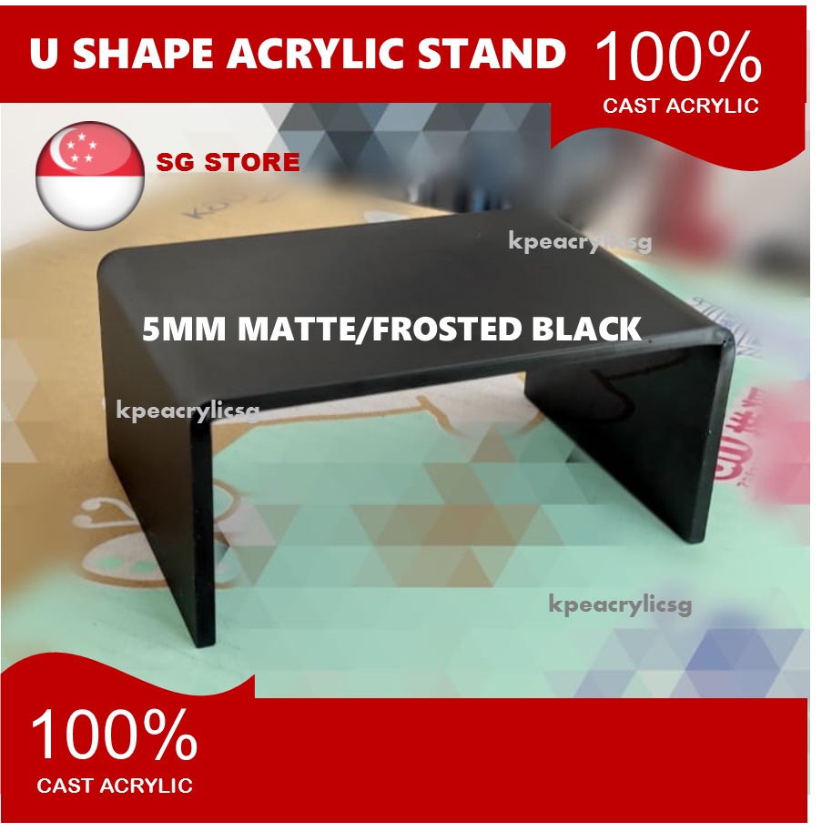 [Ready Stock] Matte/Frosted Black Acrylic U Shape Stand - Plexiglass ...