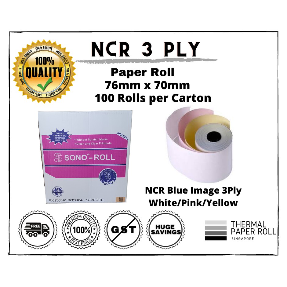 3 Ply NCR Carbonless Paper Roll for DOT Matrix Printers | Shopee Singapore