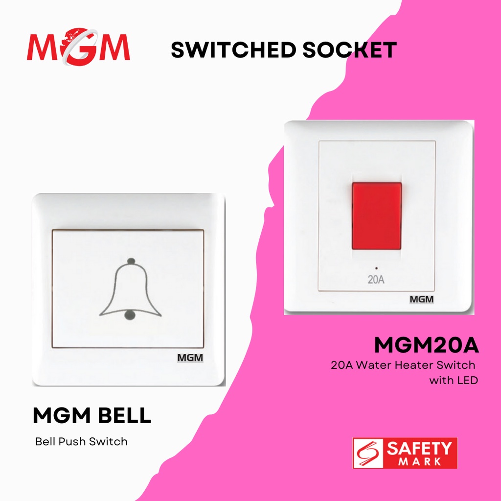 MGM Wall Mounting Switches Socket - Bell Push Switch (MGM Bell) / 20A ...