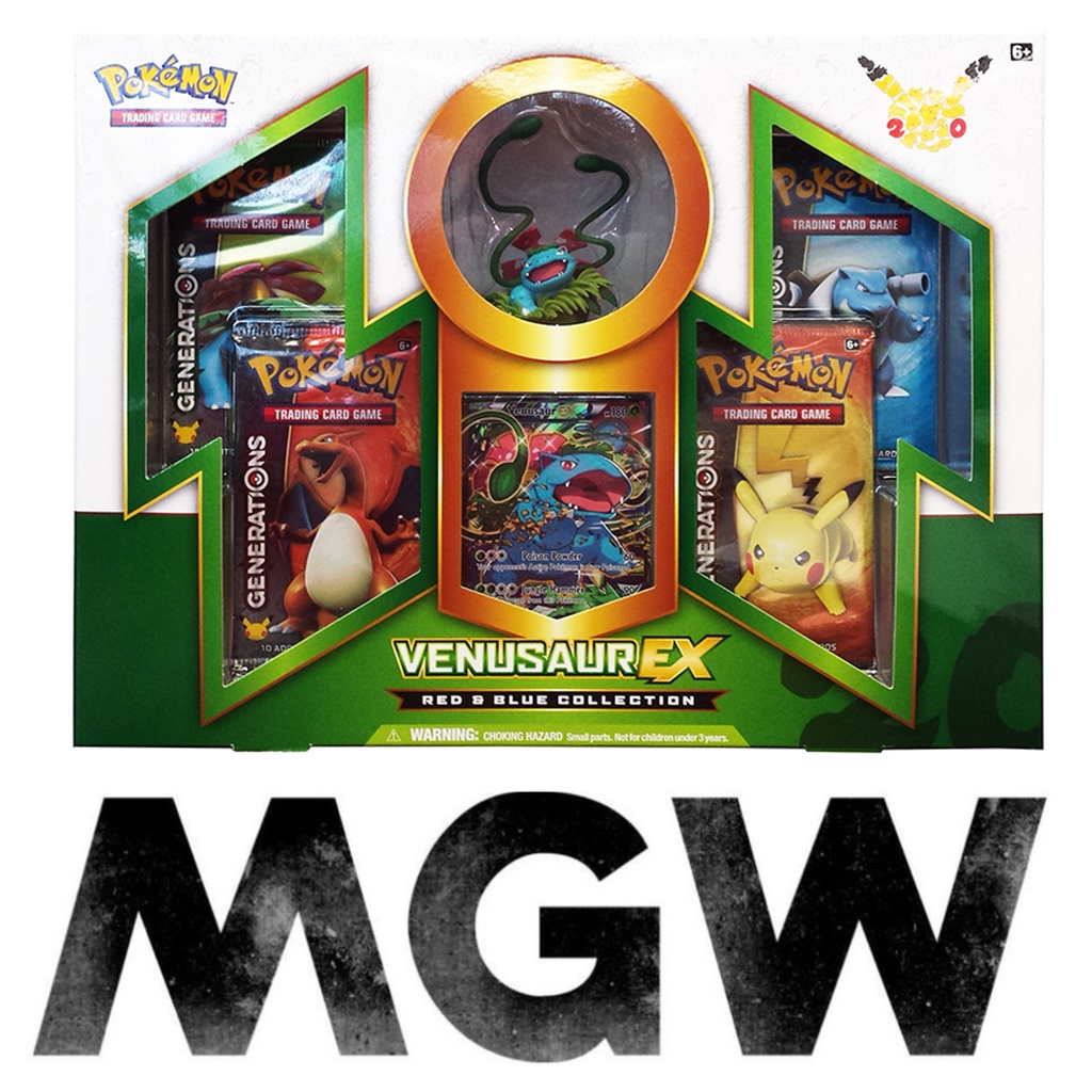 Pokemon TCG 20th Anniversary Venusaur EX Red & Blue Collection Box Set ...