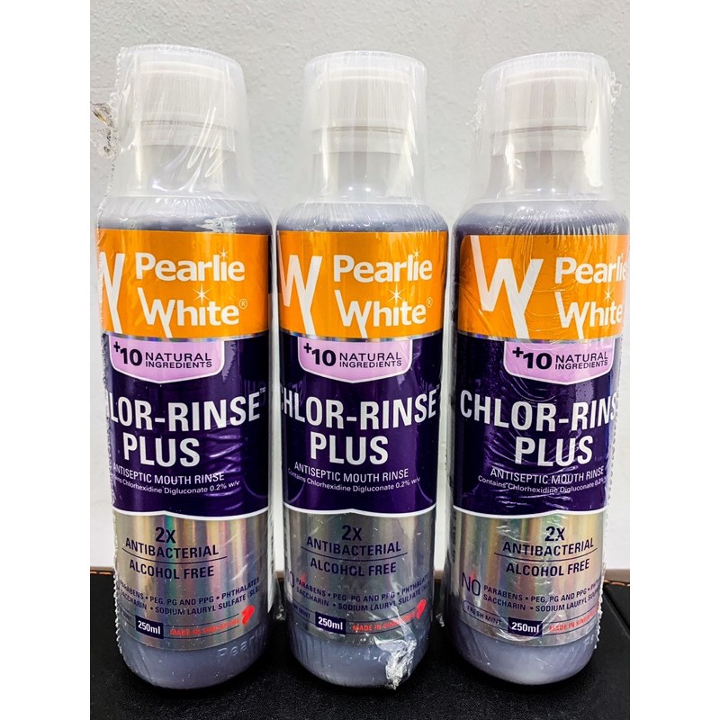 Pearlie White Chlor-Rinse Plus Antiseptic Mouth Rinse 250ml | Shopee ...
