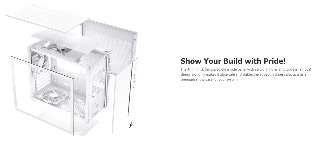 Montech Sky One Mini/3x High Airflow Fans Pre-Installed /Tempered Glass ...