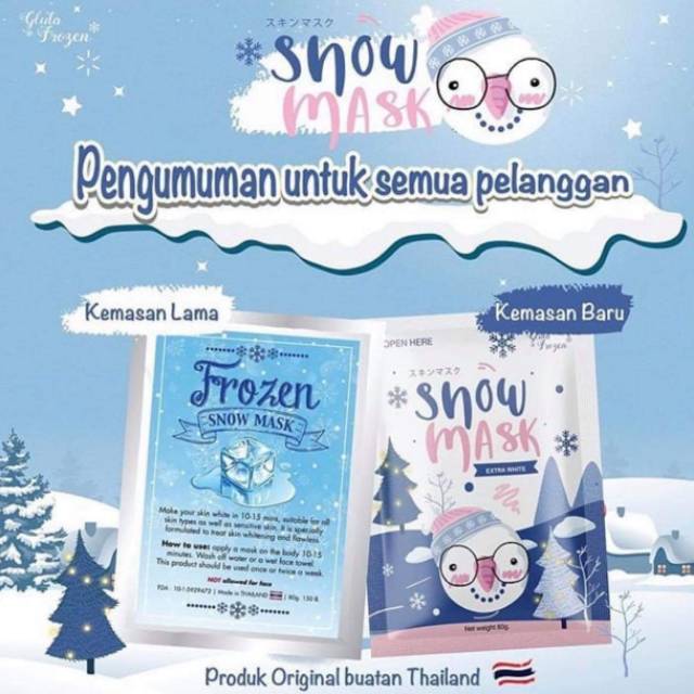 Snow ORIGINAL mask BY SKINTECH - snow mask gluta frozen snow mask ...