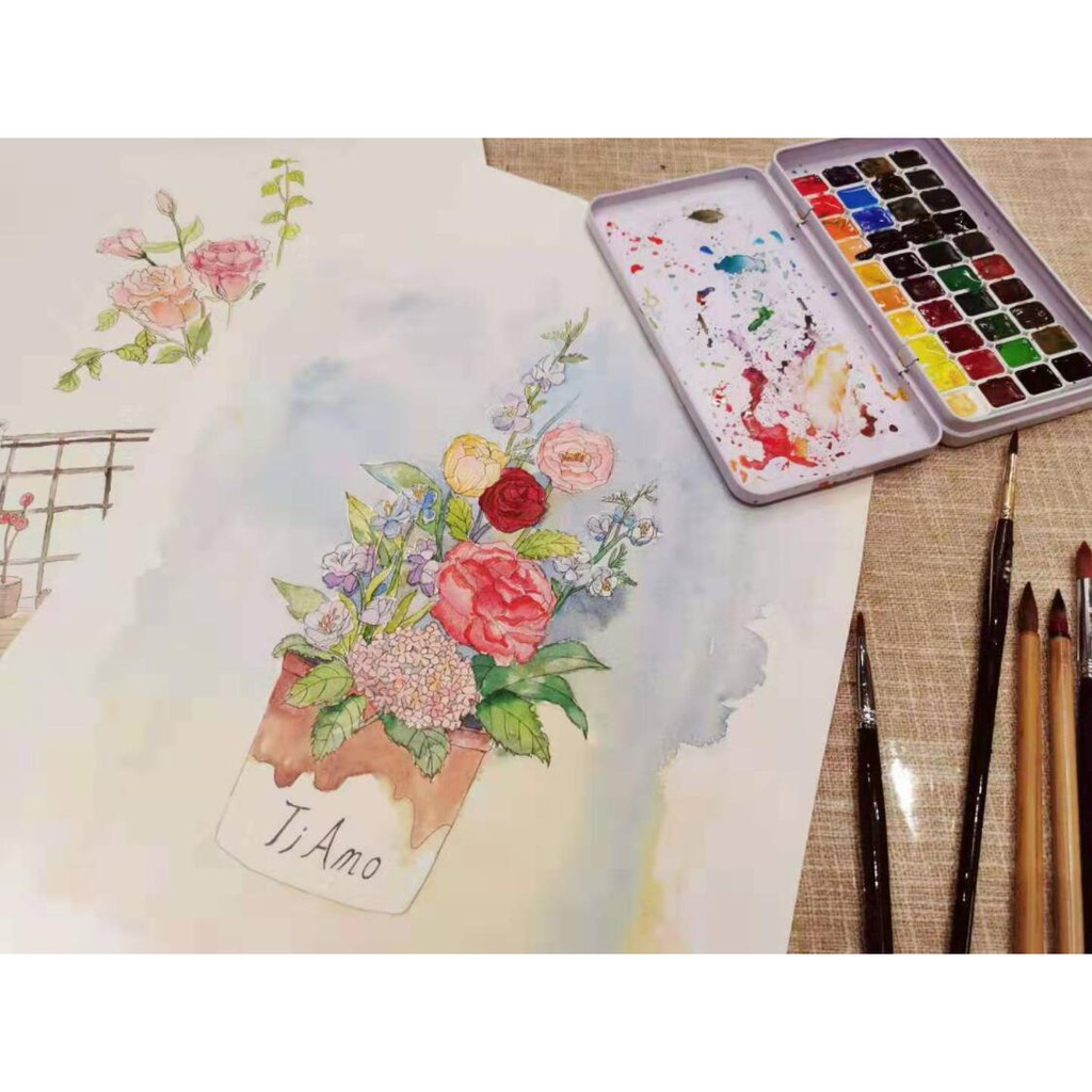 Professional Watercolor Line/Painting Tutorial Watercolor Paper/Painted ...