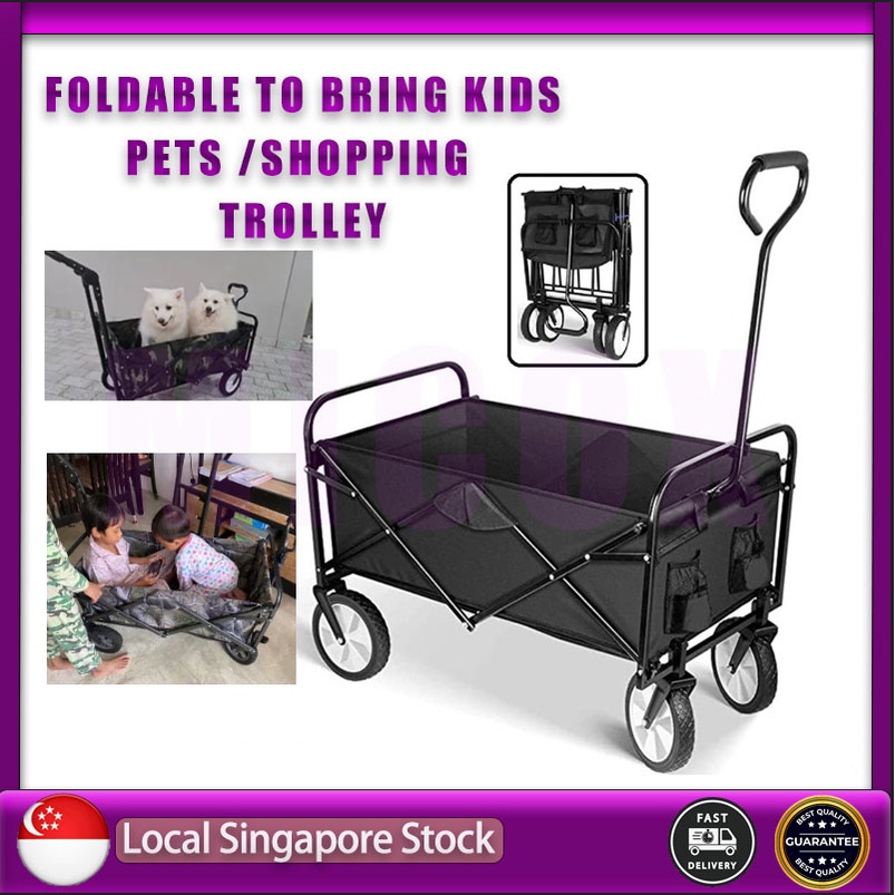 Folding Picnic Cart Camping Wagon trolly Shopping Outdoor Basket ...