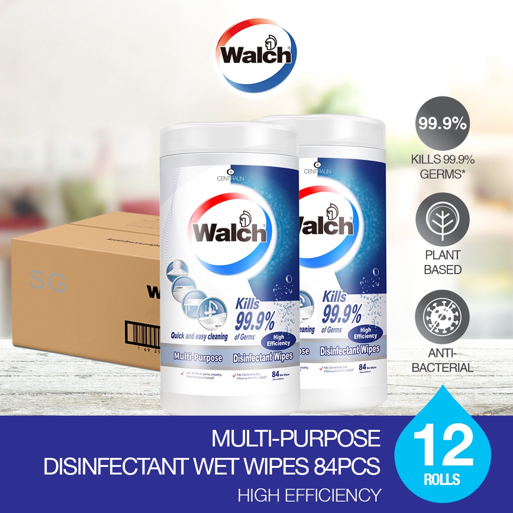Walch® Multi-Purpose Disinfectant Wet Wipes 84pcs x 12 Rolls | Shopee ...