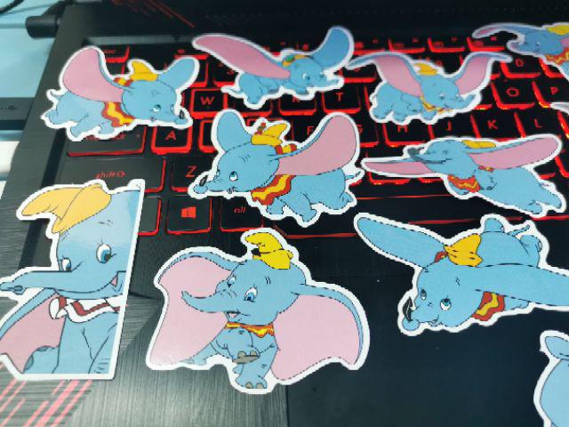 16 pcs Disney Cartoon Dumbo The Flying Elephant Waterproof Stickers ...