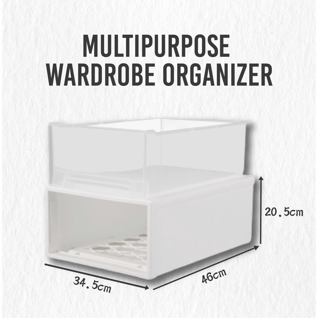Minimalist Stackable Plastic Storage Box Wardrobe Drawer | Shopee Singapore