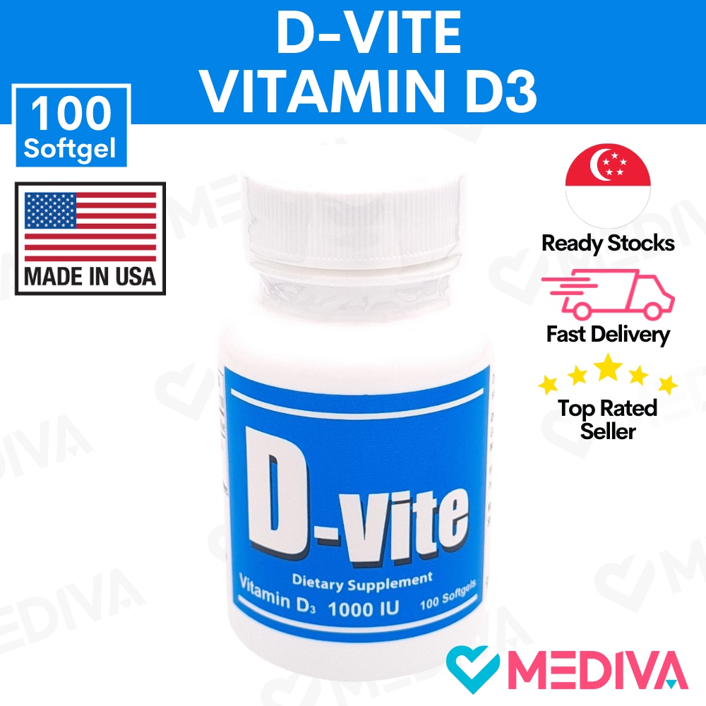 D-Vite Vitamin D3 1000 IU Multivitamin Supplement 100 Softgels | Dvite ...