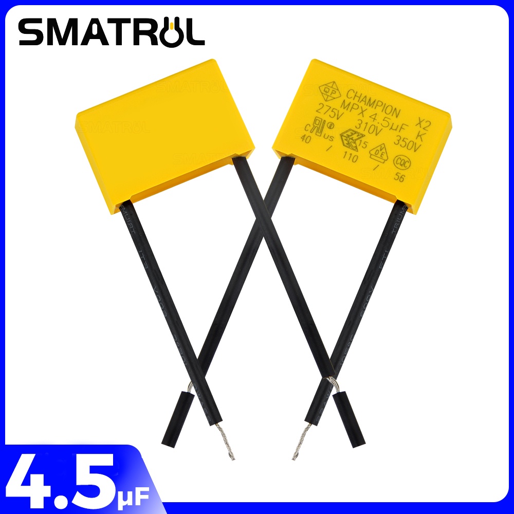 SMATRUL Safety Capacitor Series AC 0.1UF/275V 4.5UF/350V For No Neutral ...