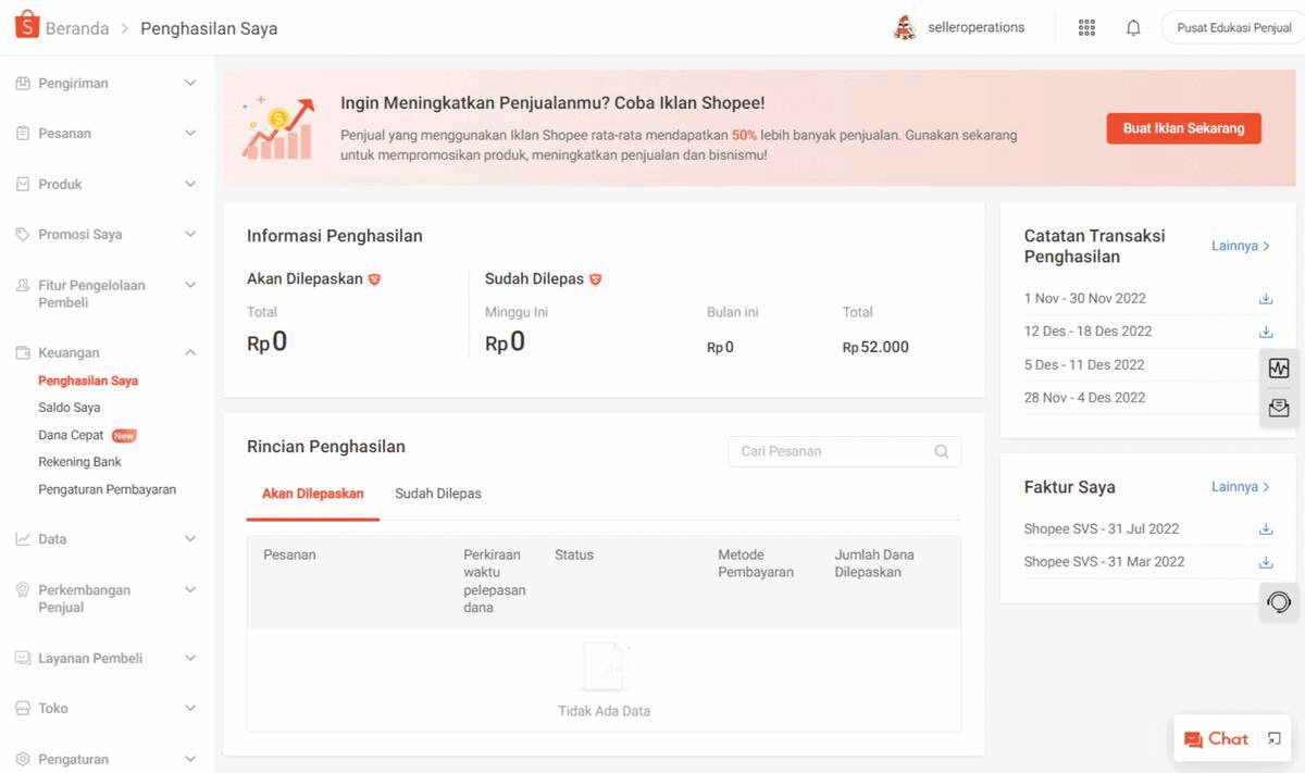 Catatan Transaksi Penghasilan | Pusat Edukasi Penjual Shopee Indonesia