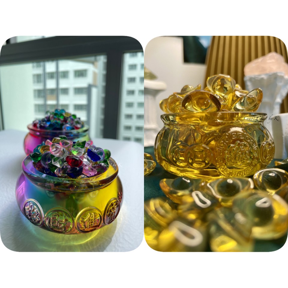 [Local Seller] CNY Chinese Ingot, crystal bowl, Yuan Bao, Feng Shui ...