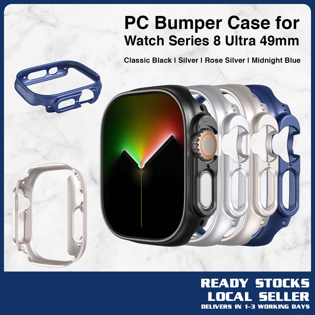 [SG] PC Bumper Case for Watch Series 8 Ultra 49mm (Black/Silver/Rose ...