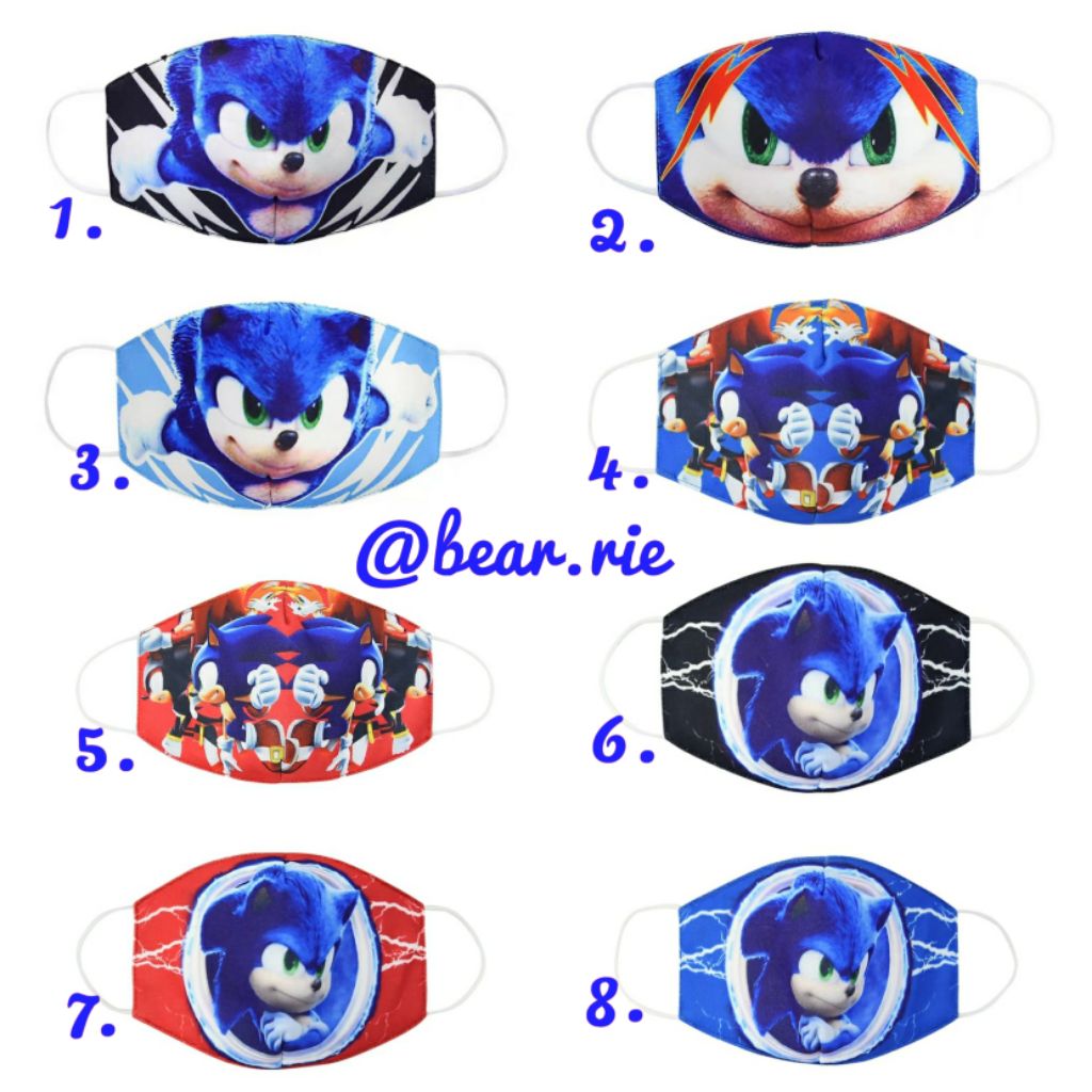 super sonic mask Instock buy 8pcs free 1pc Kids mask Sonic the hedgehog ...