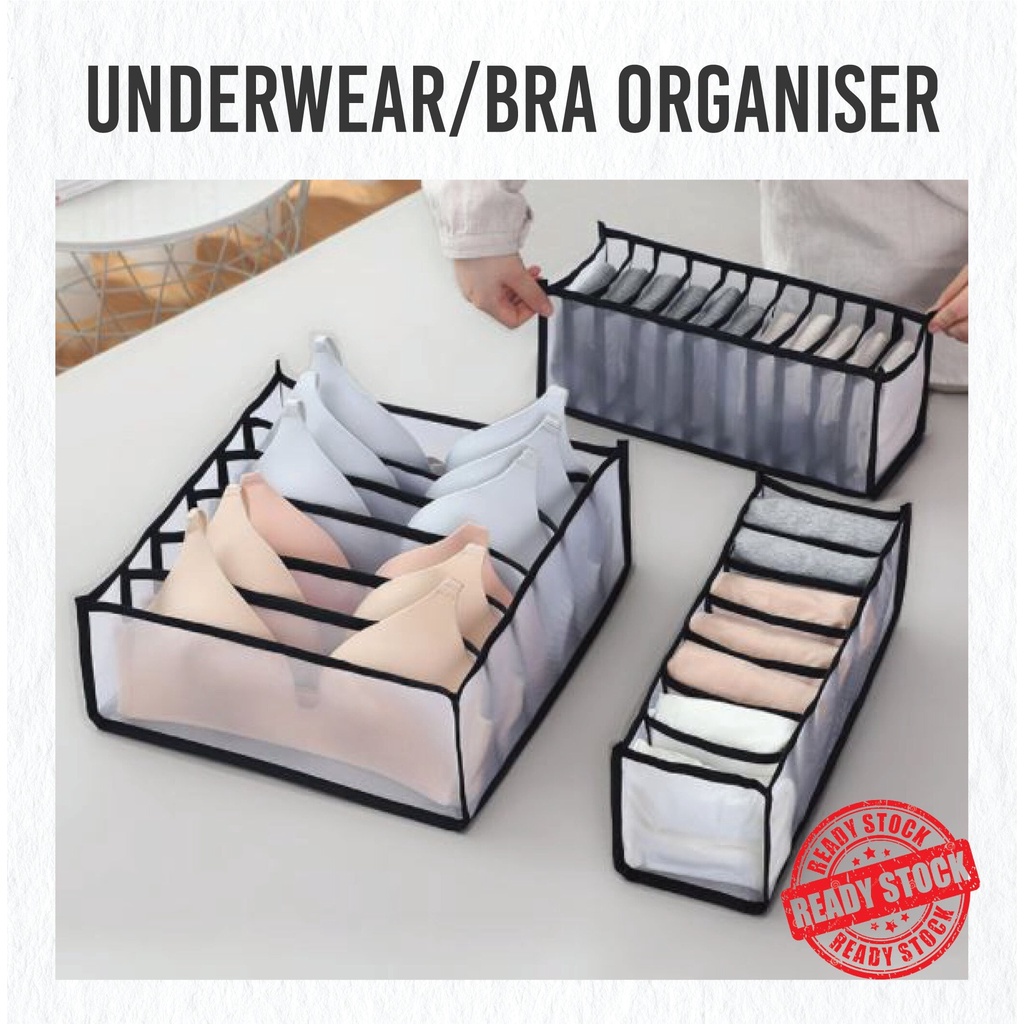 Underwear Bra Organiser Foldable Drawer Organiser For Closet Socks Ties Panties Grid Storage