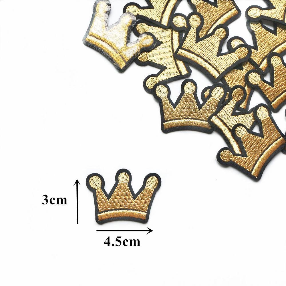 10 Gold Embroidery King Crown Patch Sew Iron On Patches Badges Bag ...