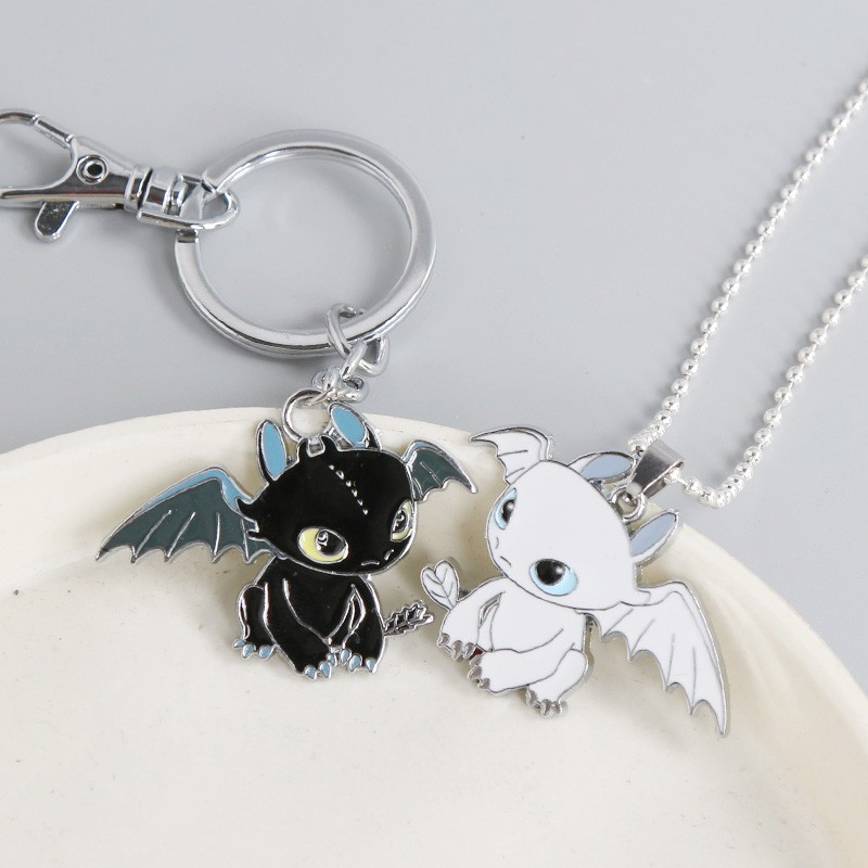 2.5-6.5cm Charm Metal White Night Fury Pendant Key Holder Toothless ...