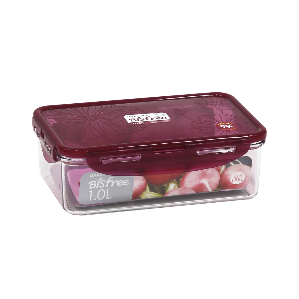 LocknLock Official Bisfree Food Container 1.0L Rect Red (LBF-817 ...