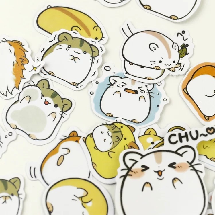 Adorable 40pcs Hamster Stickers Pack | Shopee Singapore