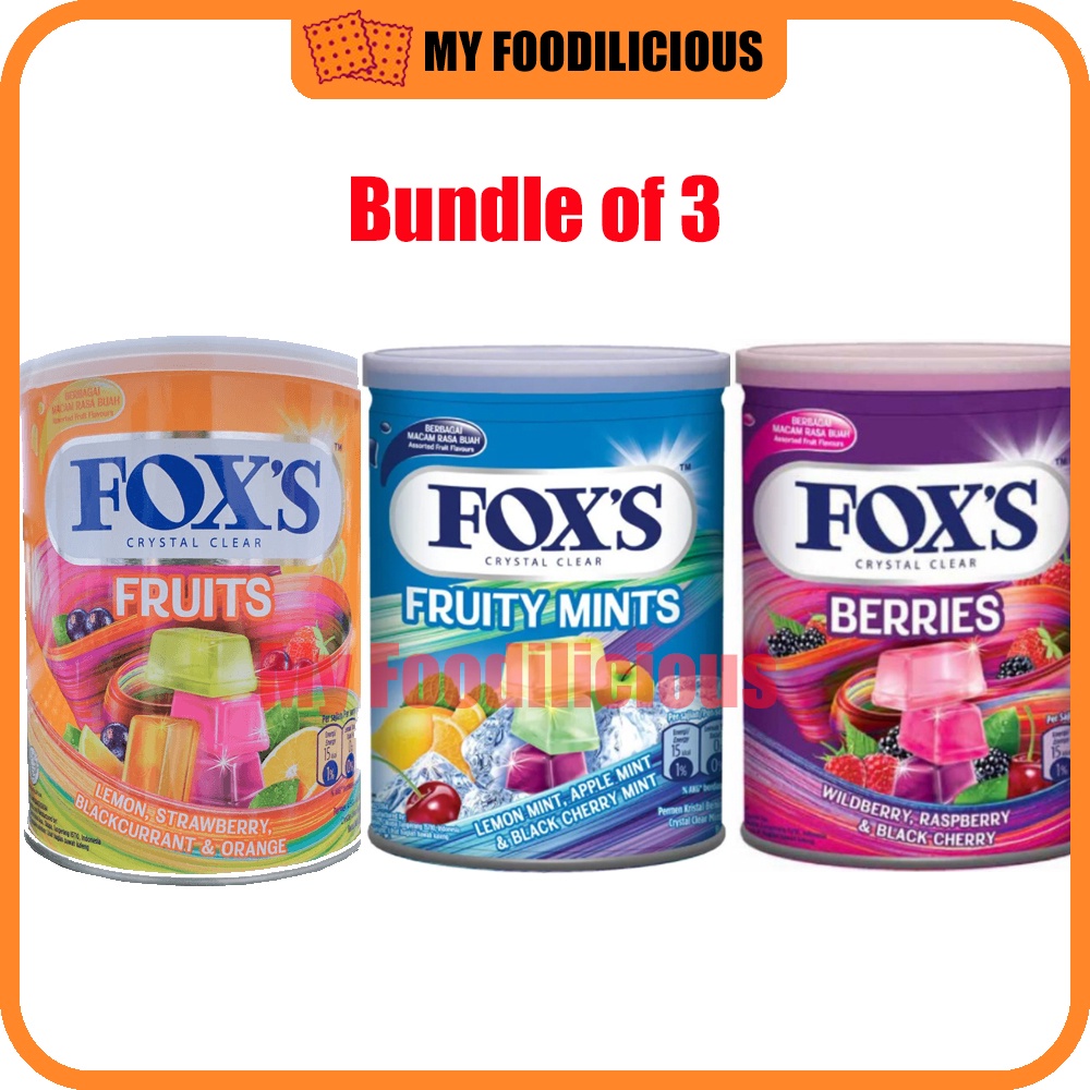 FOX'S Crystal Clear Fruits / Berries / Fruity Mint Candy Tin 180gm ...