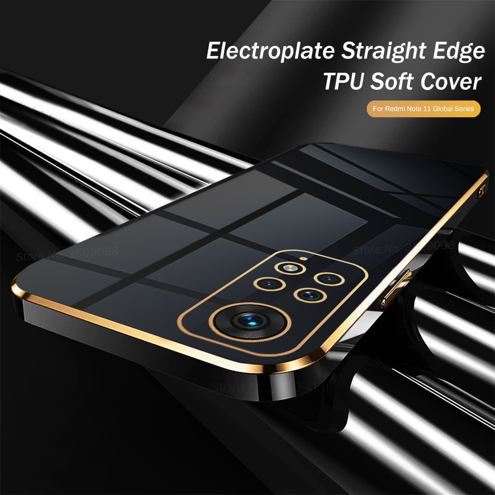 Yaheldig Redmy Note 11 Case Luxury Square Plating Camera Protect Shell ...