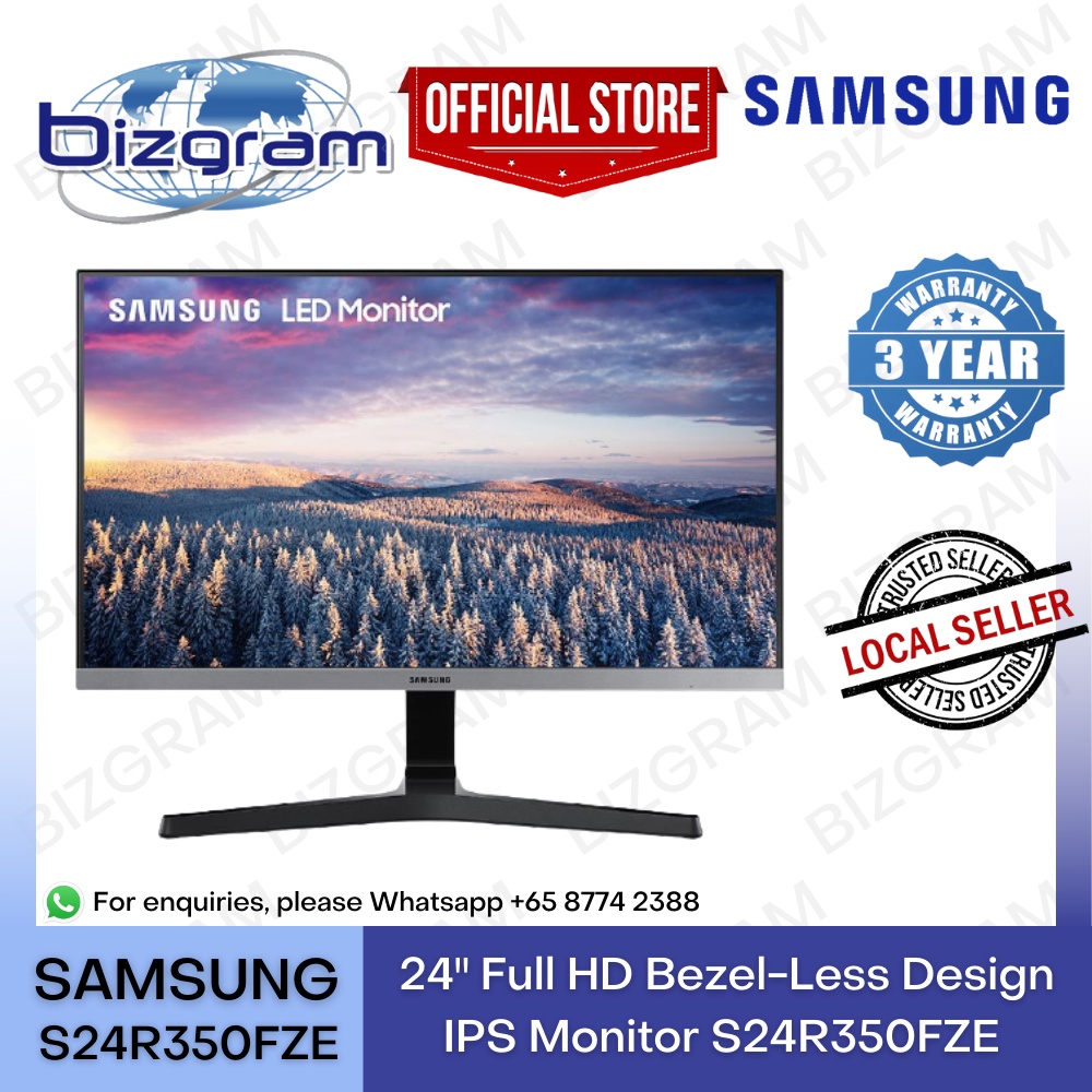 Samsung 24" Full HD Bezel-Less Design IPS Monitor S24R350/ S24R350FZE ...