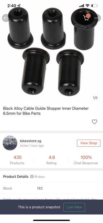 5x Cable Grommet Frame Internal Routing Round Shifter Brake Bicycle ...