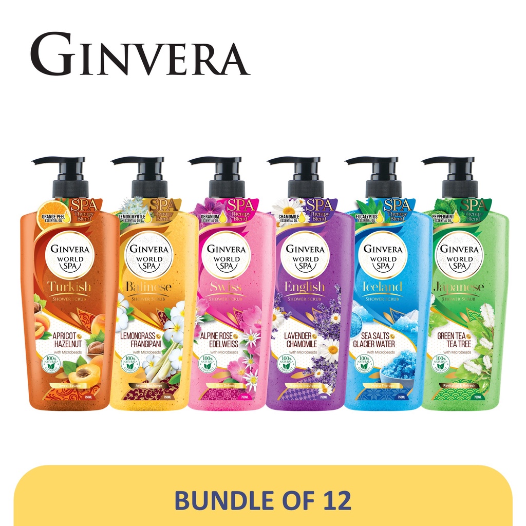 [Bundle of 12] GINVERA World Spa Shower Scrub 750ml | Shopee Singapore