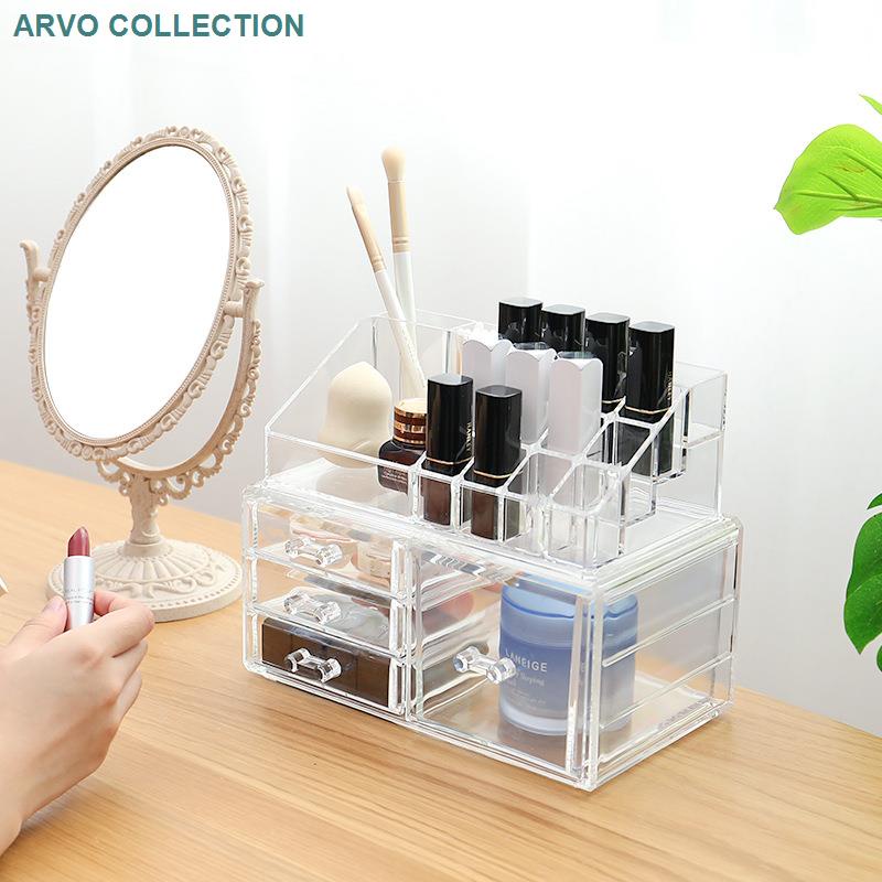 ARVO COLLECTIONCosmetic Organizer Box Makeup Rack Plastic Transparent ...