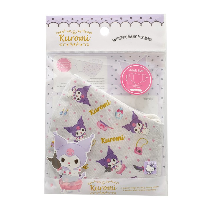 KUROMI 3 LAYER ANTISEPTIC FABRIC FACE MASK (ADULT) / GENUINE OFFICIAL ...