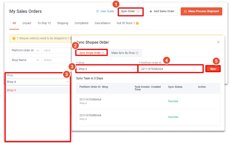 MyStock: How to sync orders? | Shopee MY Seller Education Hub