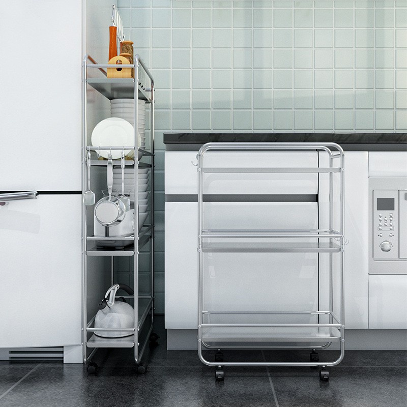 Movable 3/4 Tier Stainless Steel Kitchen Rack Space Saving Kitchen ...