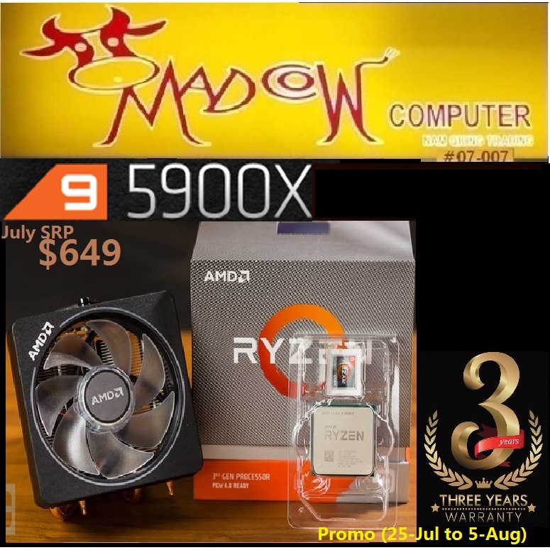Amd Ryzen 9 5900x 12-core, 24-thread Unlocked Desktop Processor Without 
