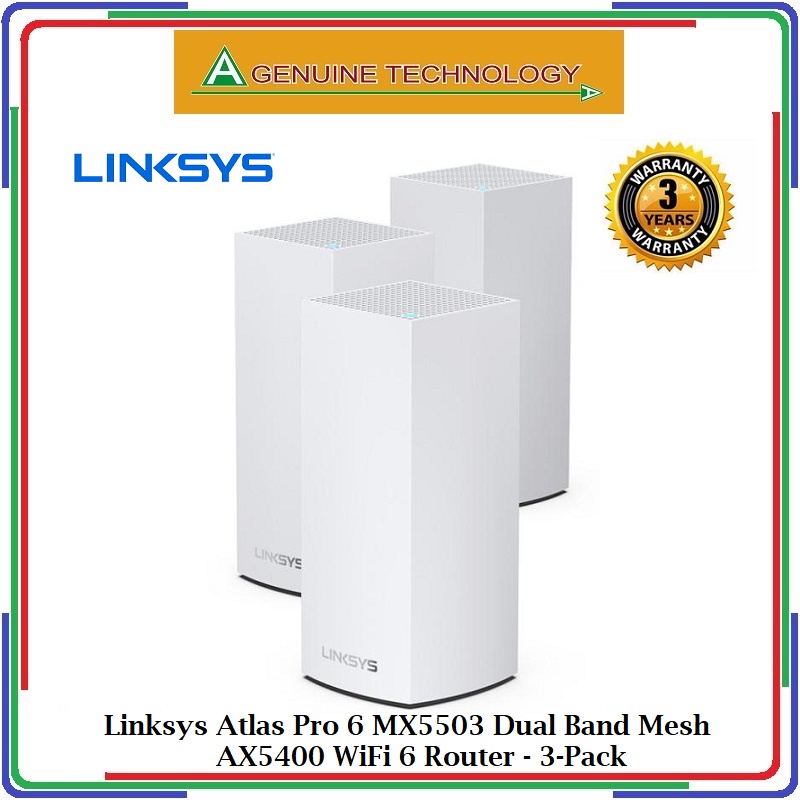 Linksys Atlas Pro 6 MX5503 Dual Band Mesh AX5400 WiFi 6 Router - 3-Pack | Shopee Singapore