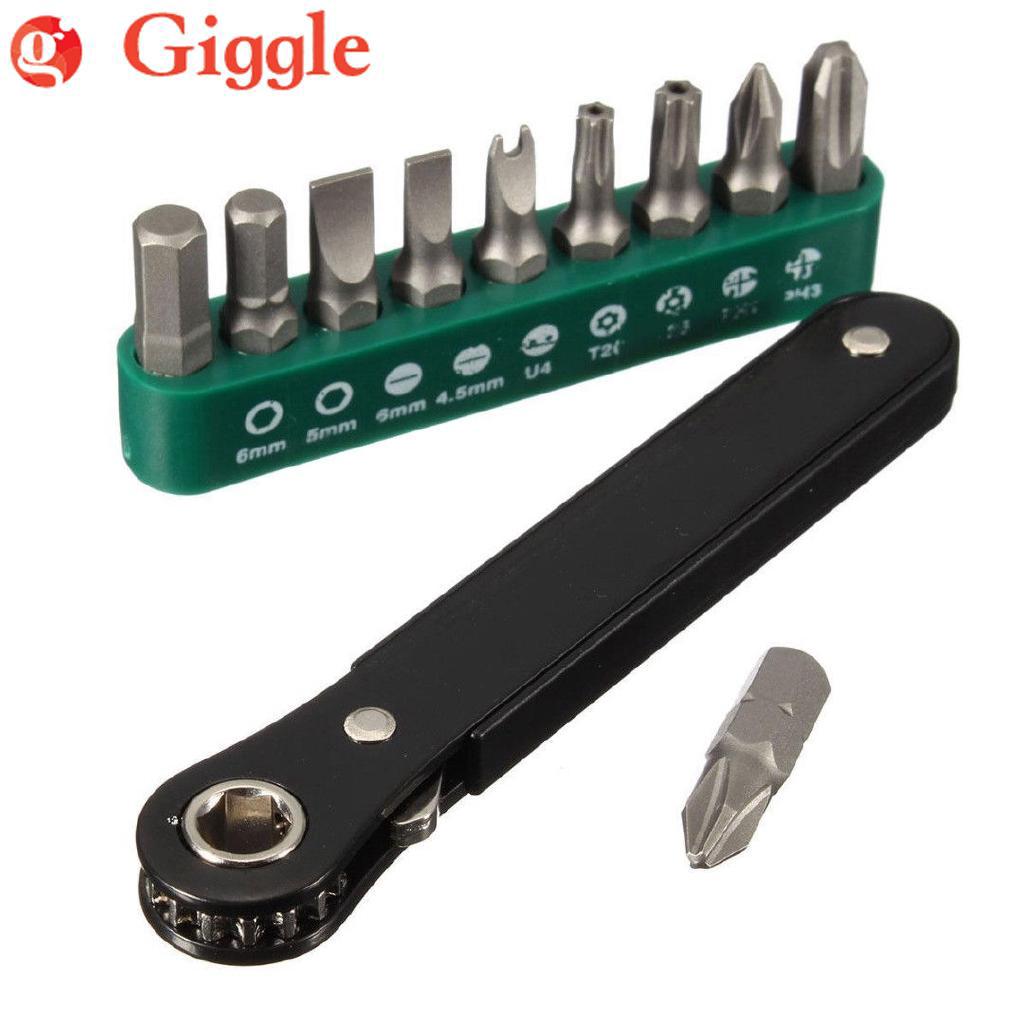 Brand New 10 in 1 Mini Right Angle Offset Hand Ratchet Screwdriver Set ...