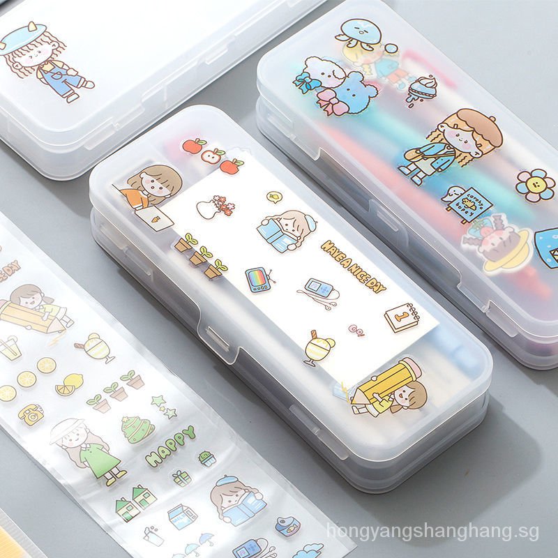 PP double layer frosted transparent pencil case | Shopee Singapore