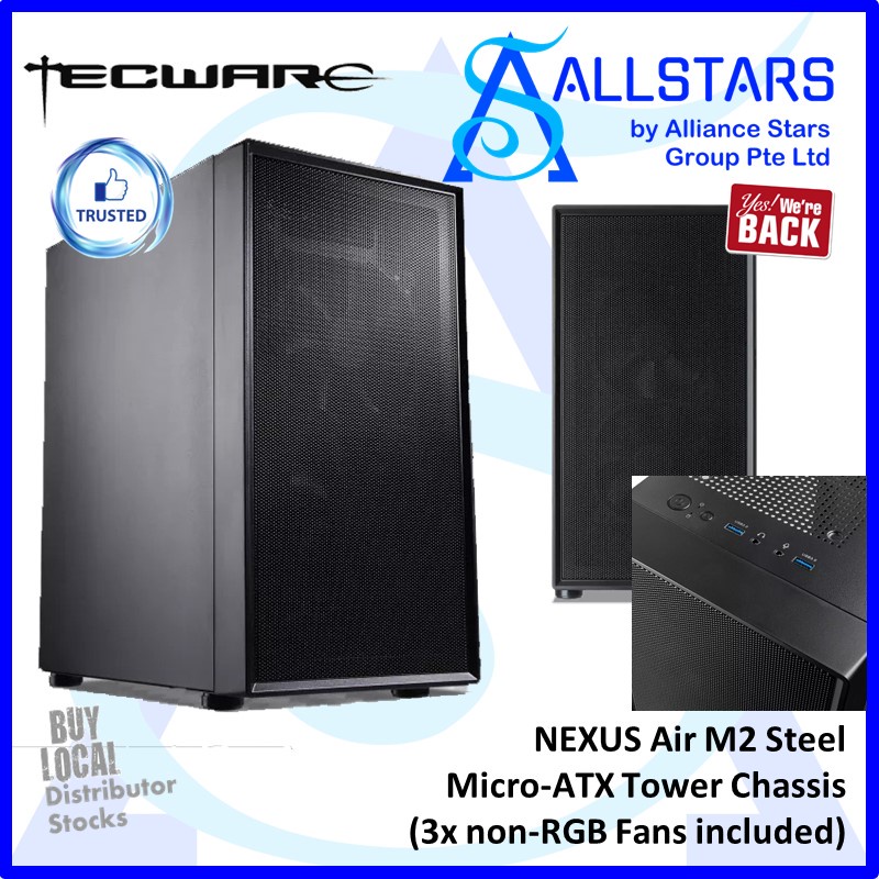 Tecware NEXUS Air M2 Steel (solid side panel / NON-tempered glass ...